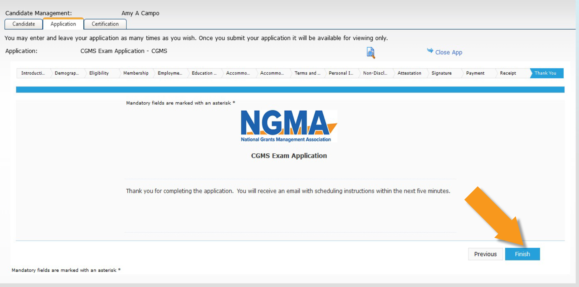 CGMS Application Process